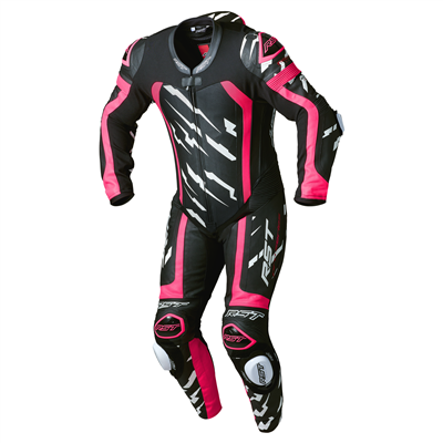 RST Pro Series Evo Airbag CE Mens Leather Suit - Pink/White - Module Moto