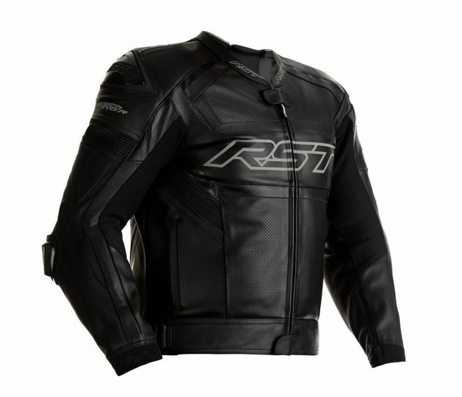 RST Tractech Evo R CE Leather Motorcycle Motorbike Jacket - Black ...