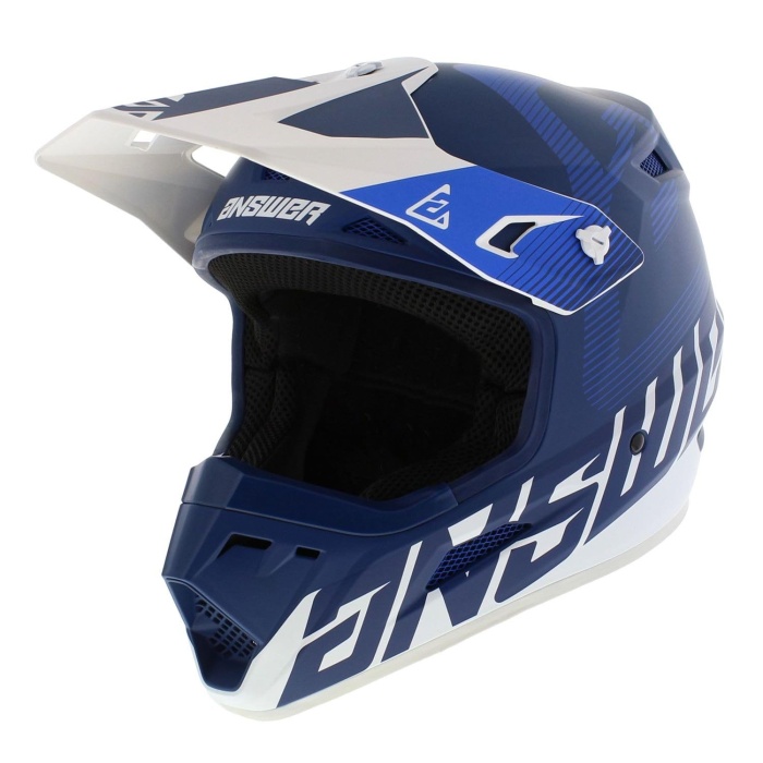 Answer AR1 V2 MX Helmet Bold - Matt Blue White - Module Moto